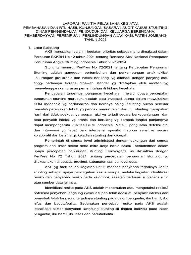 Laporan Panitia Pelaksana Kegiatan | PDF