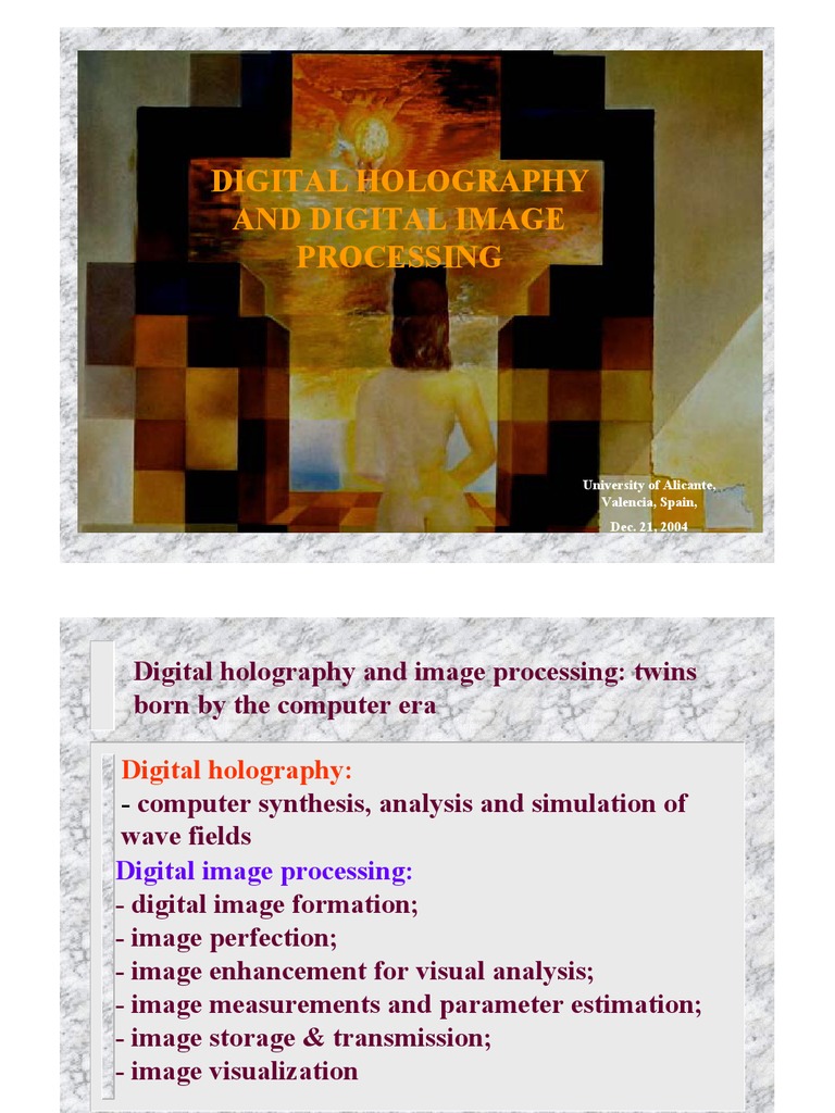 Digital Holography Ad Digital Image Processing | PDF | Holography ...