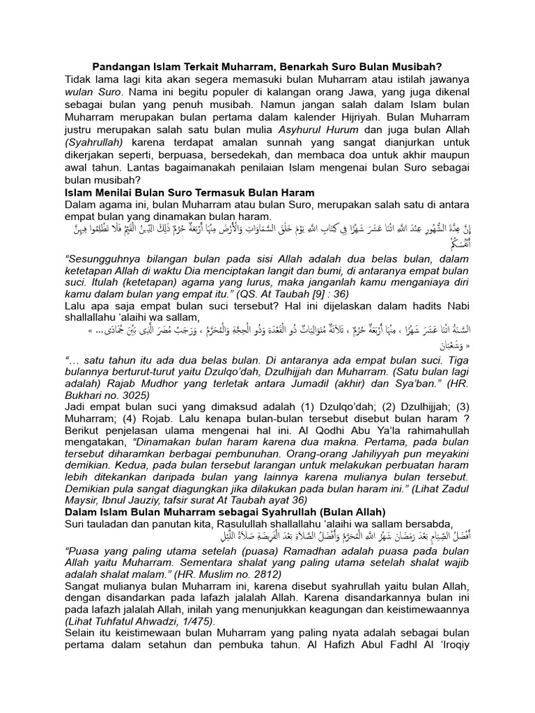 Pandangan Islam Tentang Bulan Suro | PDF