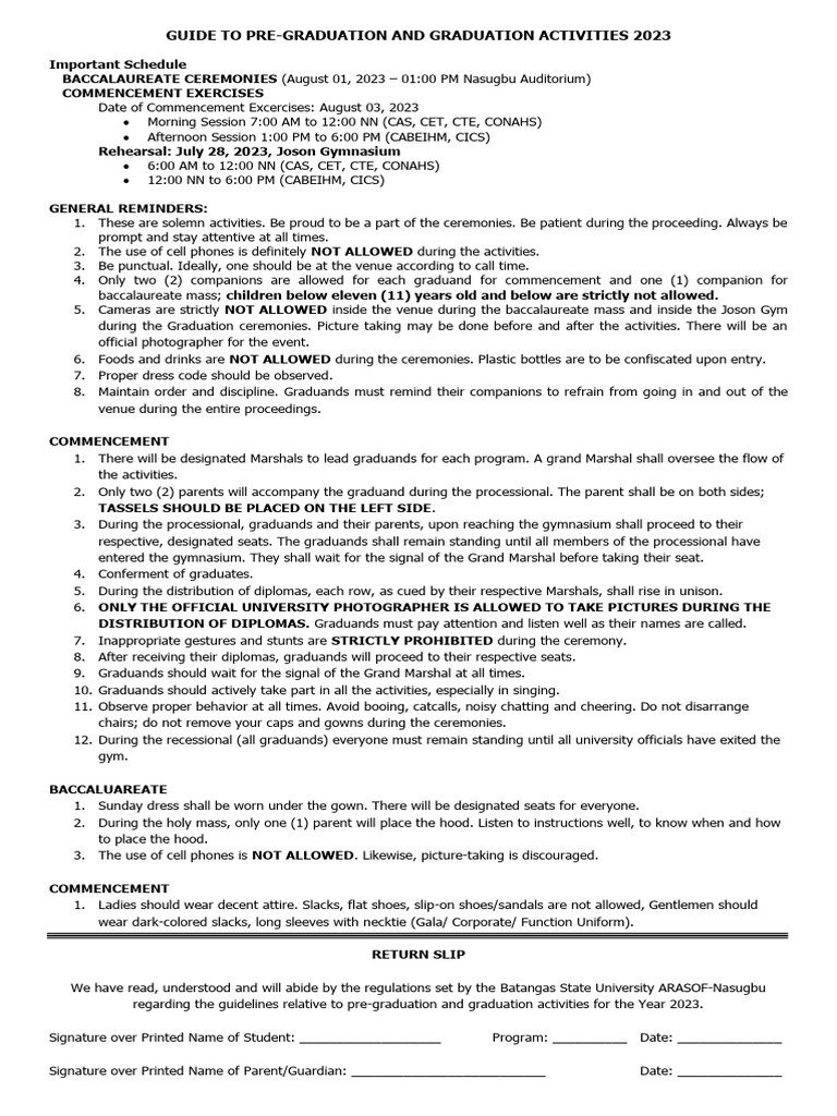 Guide-to-Graduation-2023 | PDF | Dress Codes | Softlines (Retail)