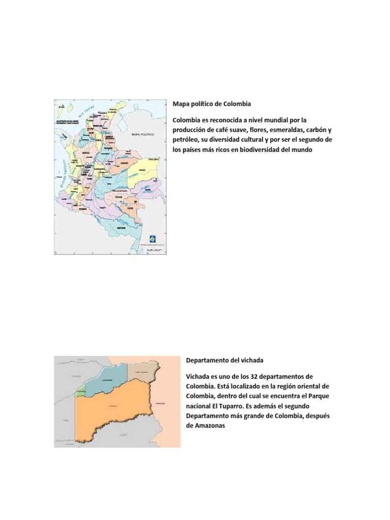 Mapa Político del Vichada, Colombia | PDF