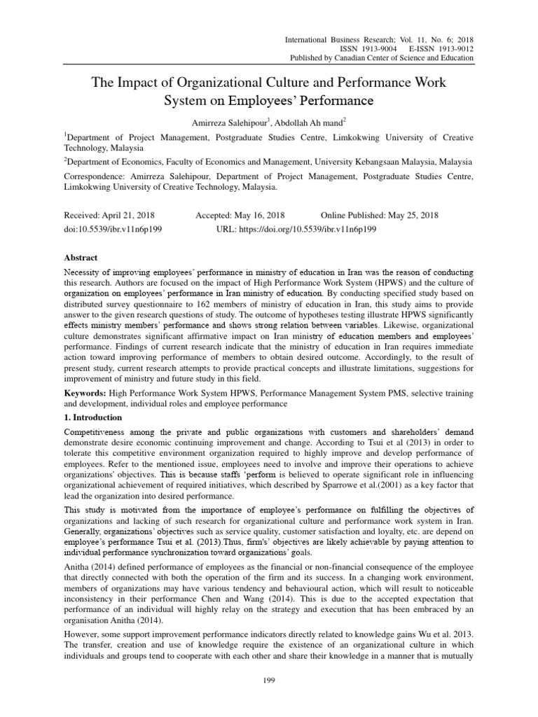 Impact of Culture on Employee Performance | PDF | Survey Methodology | Organizational Culture