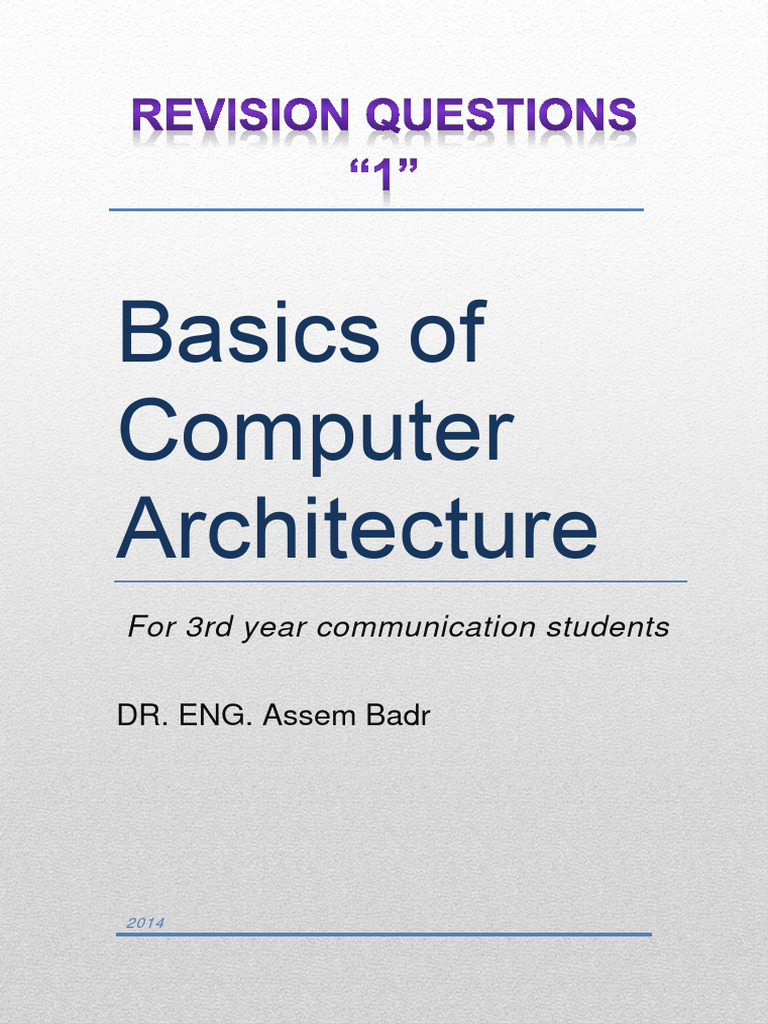Computer Architecture Basics for Students | PDF | Central Processing Unit | Logic Gate