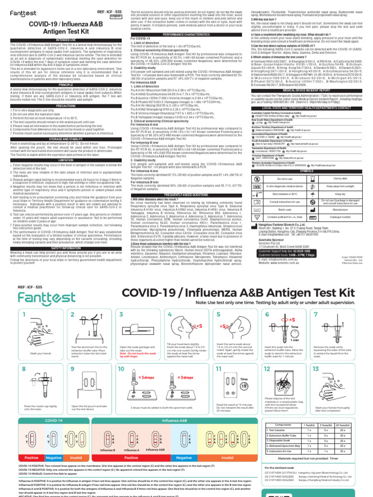 Covid 19 Rapid Antigen Self Tests Are Approved Australia Ifu 395590 ...