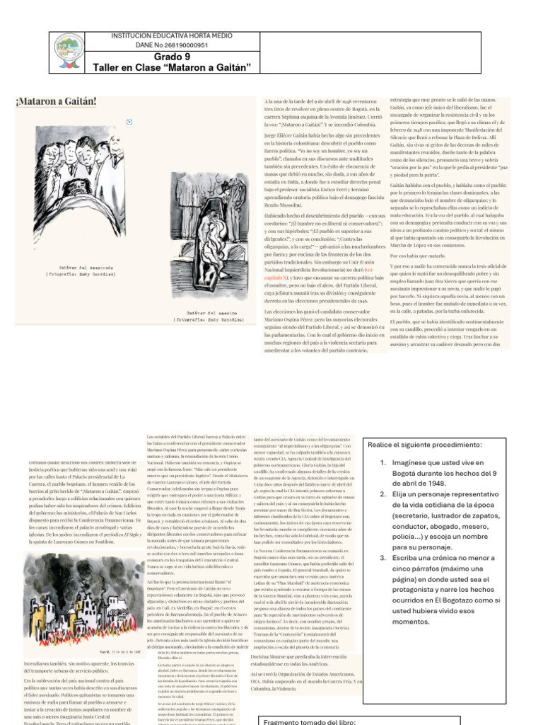 Taller 3, Mataron A Gaitan | PDF | Colombia | Bogotá