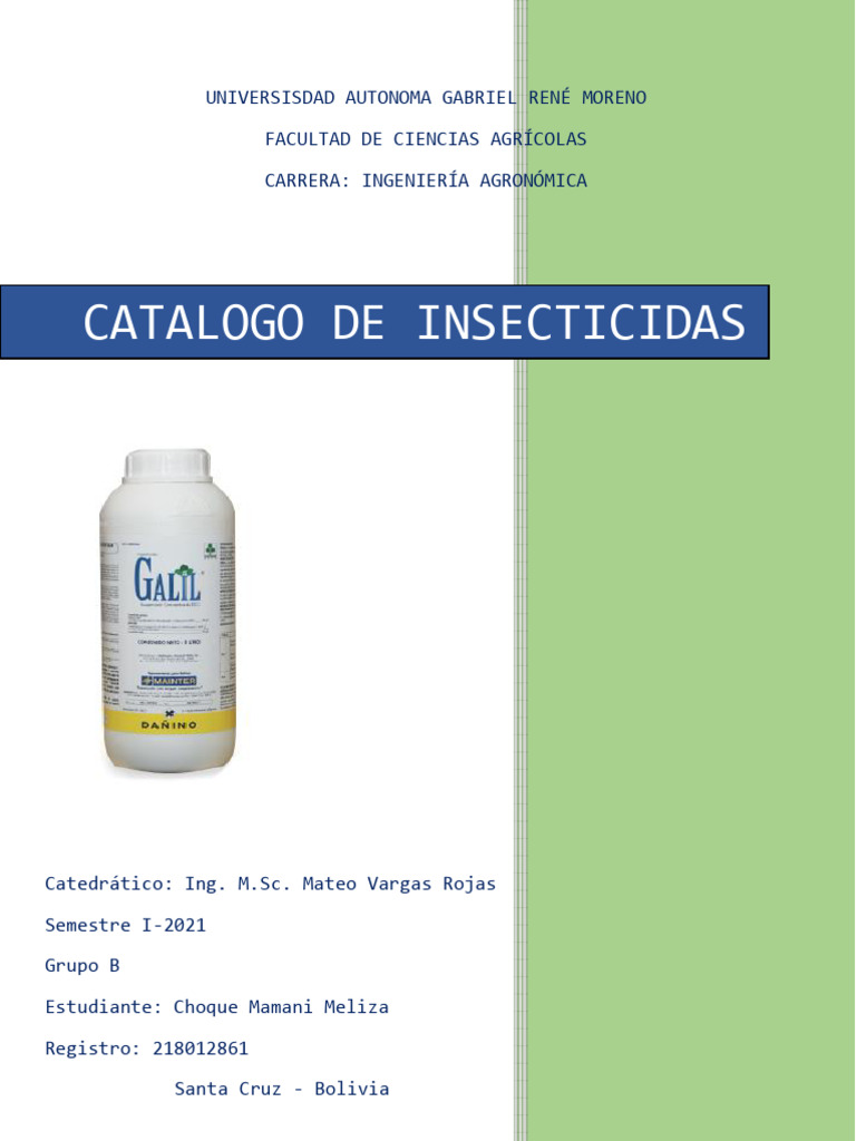 CATALOGO DE INSECTICIDAS | PDF | Pesticida | Insectos