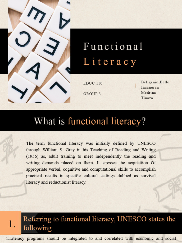 Functional Literacy Group 3 | PDF | Literacy | Behavior Modification