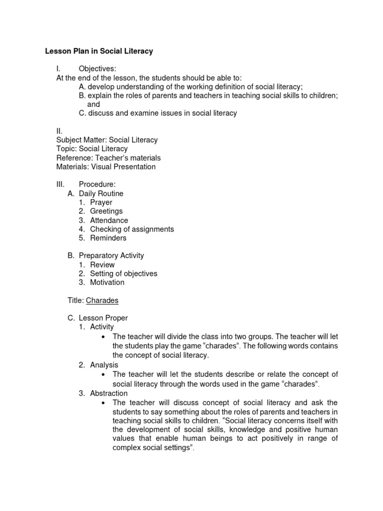 Lesson Plan Final | PDF | Teachers | Literacy Lesson Plan Final | PDF | Teachers | Literacy