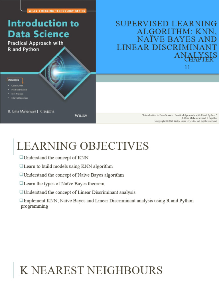 Chapter 11 KNN Naive Bayes and LDA | PDF | Statistical Classification | Dependent And ...