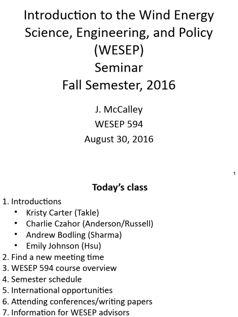 Lecture 1 Fall 2016 | Download Free PDF | Wind Power | Renewable Electricity