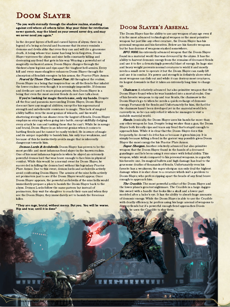 The Doom Slayer - GM Binder | PDF | Shotgun