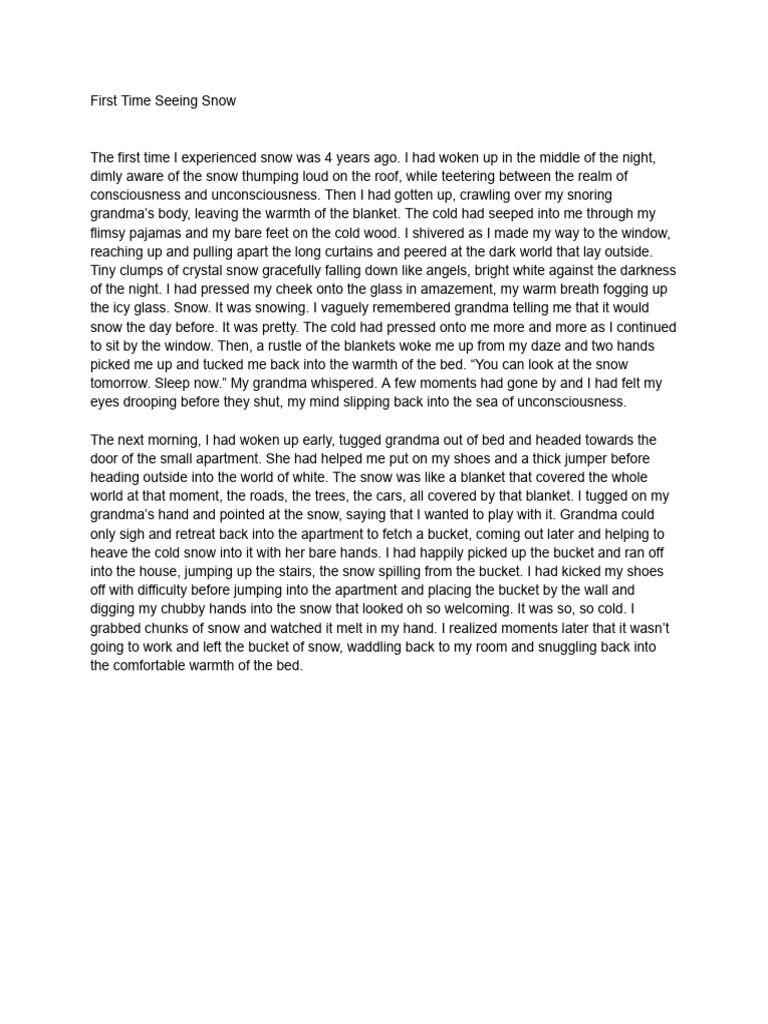 First time seeing snow | PDF