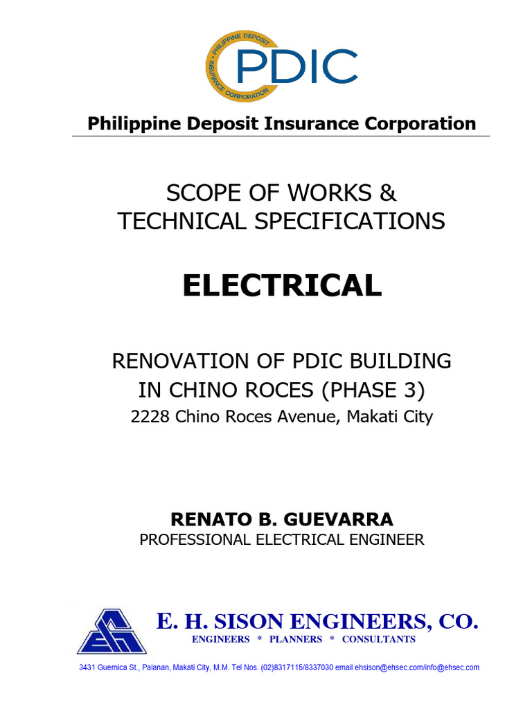 Annex D.2 ELECTRICAL SPECIFICATIONS | PDF | Screw | Specification ...