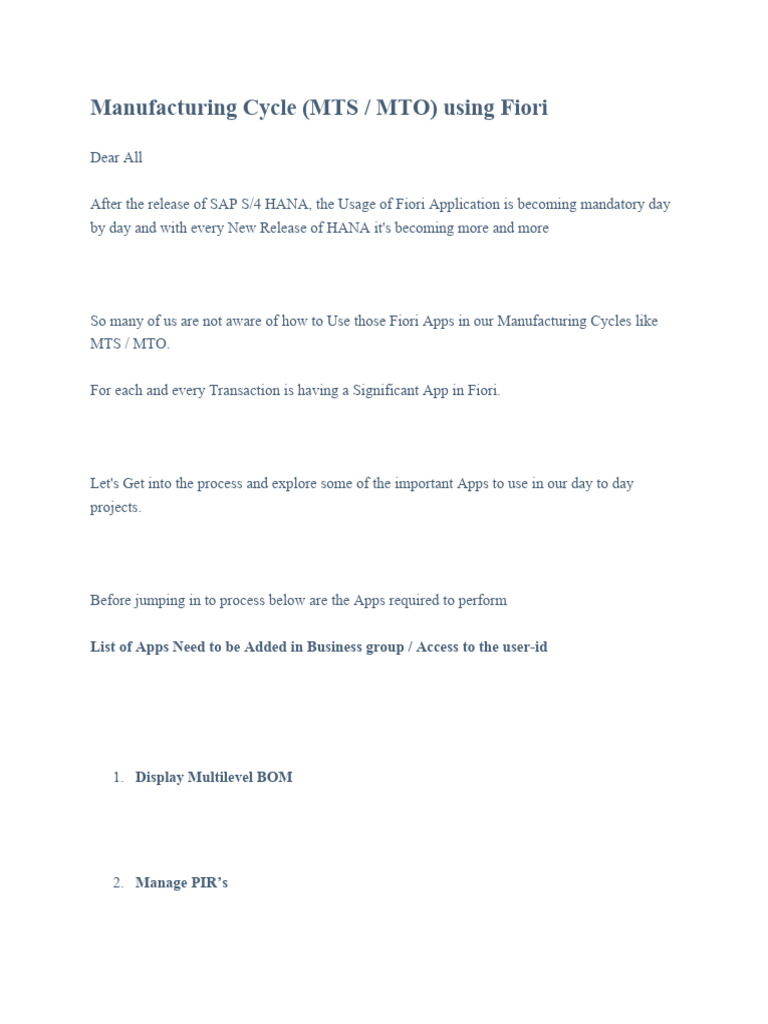 Manufacturing Cycle using MTO and MTS | PDF | Software | Computing