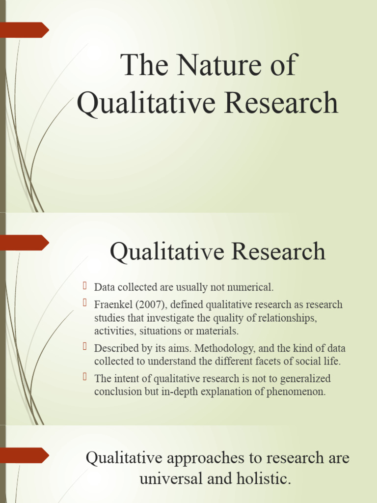 The Nature of Qualitative Research | PDF | Qualitative Research ...