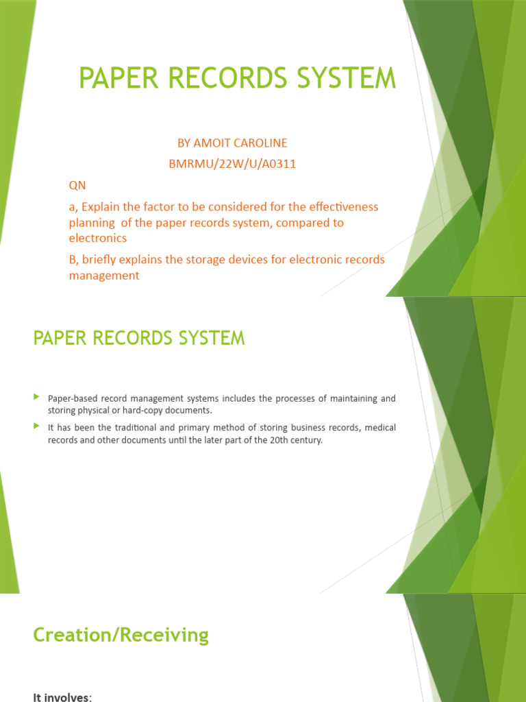 Effective Paper Records Management Guide | PDF | Usb Flash Drive ...