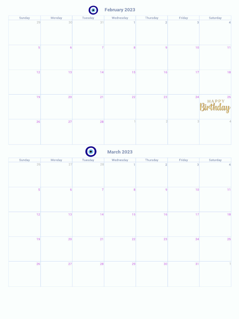 February March 2023 Calendar PDF | PDF