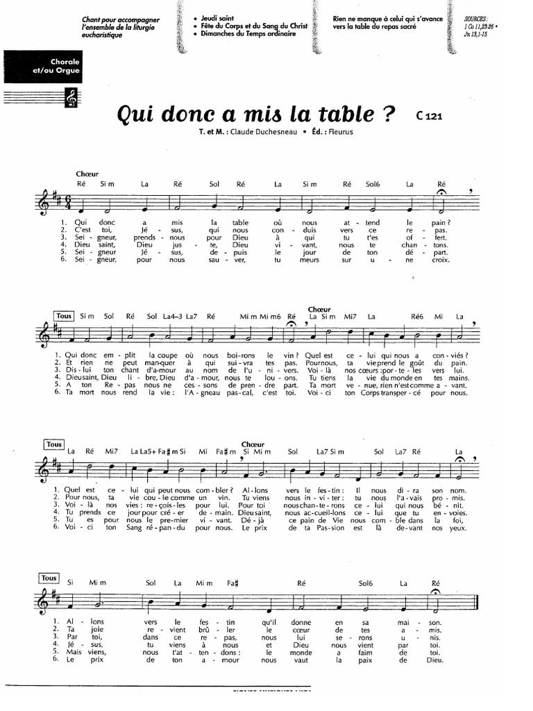 Qui Donc A Mis La Table C 121 | PDF