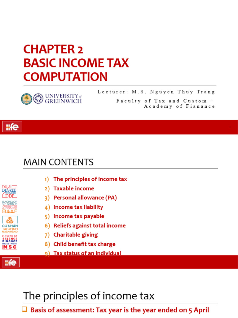 Chapter 2. Basic Income Tax Computation | PDF | Taxes | Income Tax