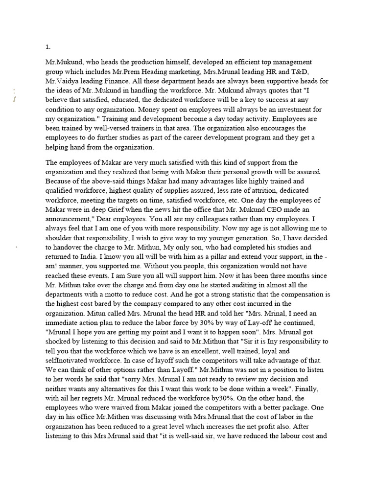 CASE STUDY | PDF | Layoff | Debt