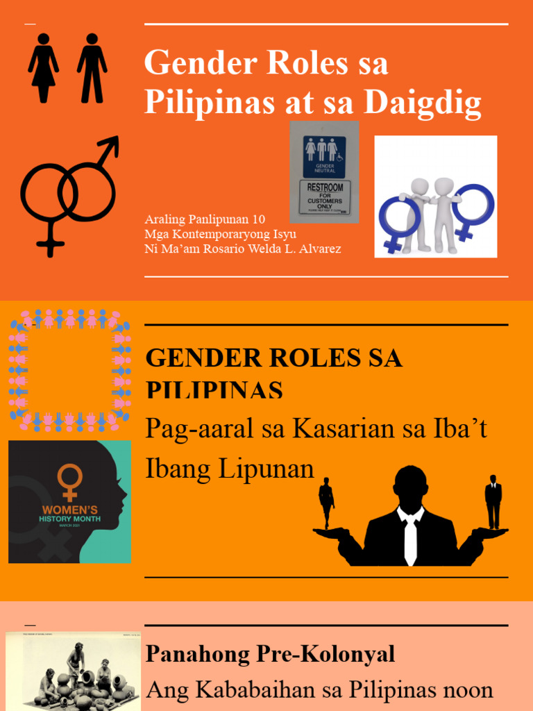 Gender Roles Sa Pilipinas at Sa Daigdig | PDF