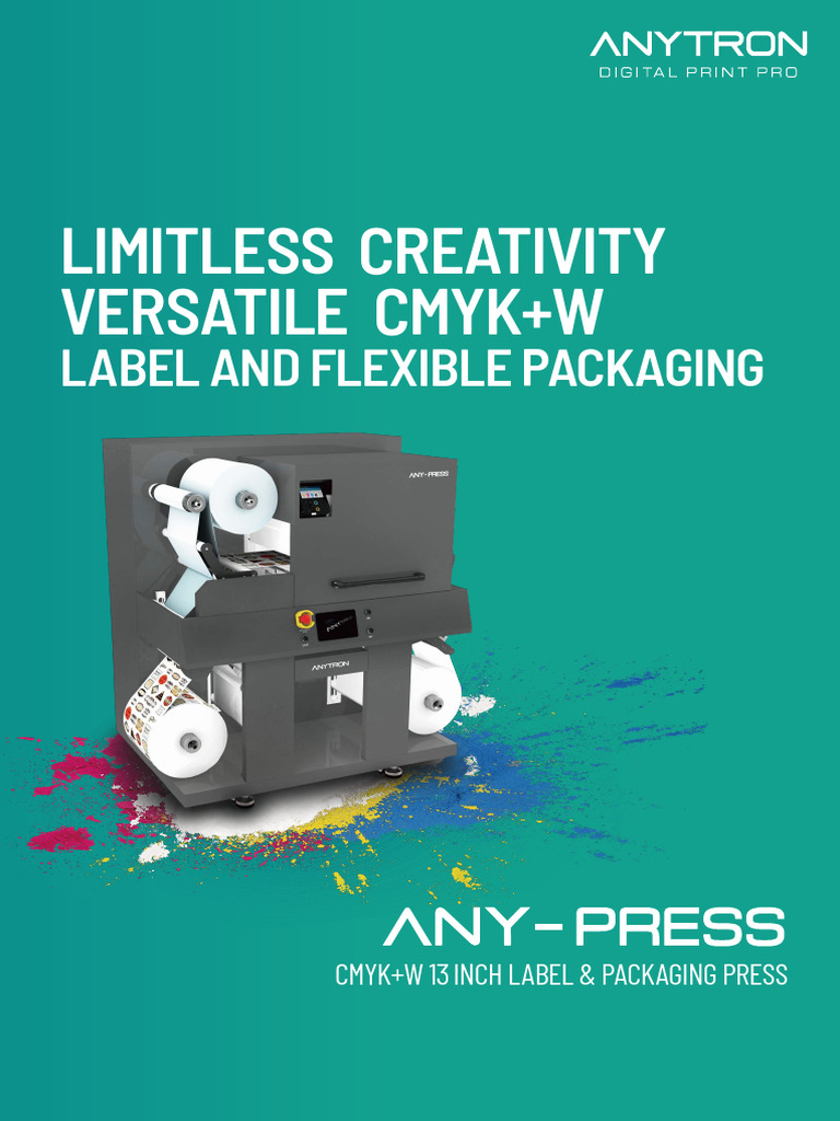 ANY-PRESS - CMYKW 13inch Label and Packaging Press - Anytron | PDF ...