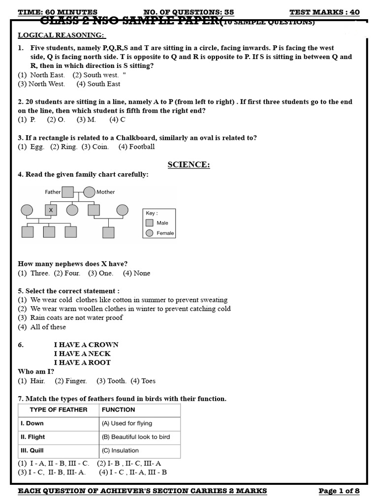 Nso and Imo Papers Class2 | PDF