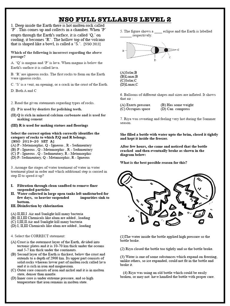 NSO Level 2 Science Syllabus Overview | PDF | Atmosphere Of Earth | Soil