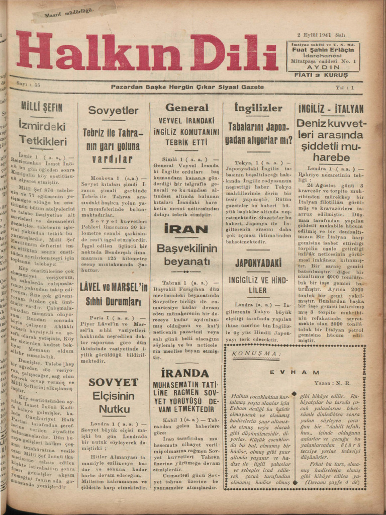 Halkin Dili - 1941 - Eylul - 2 | PDF