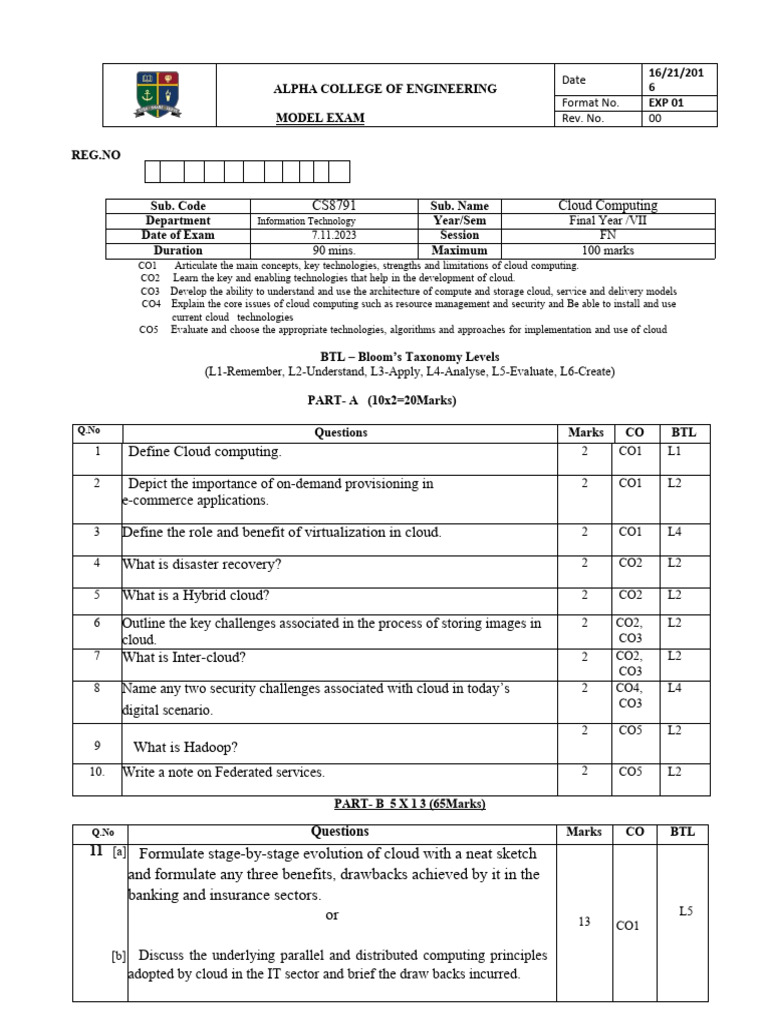 Model QP For Cloud Computing | PDF | Cloud Computing | Computing