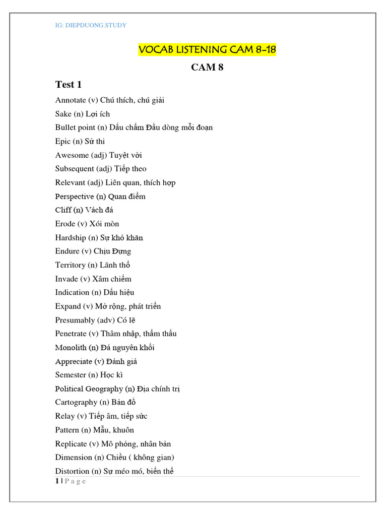 Vocab Listening Cam | PDF