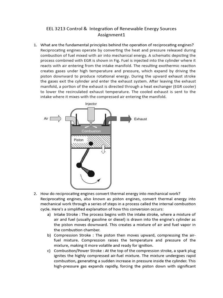 Reciprocating Engine Operation Explained | PDF | Internal Combustion ...