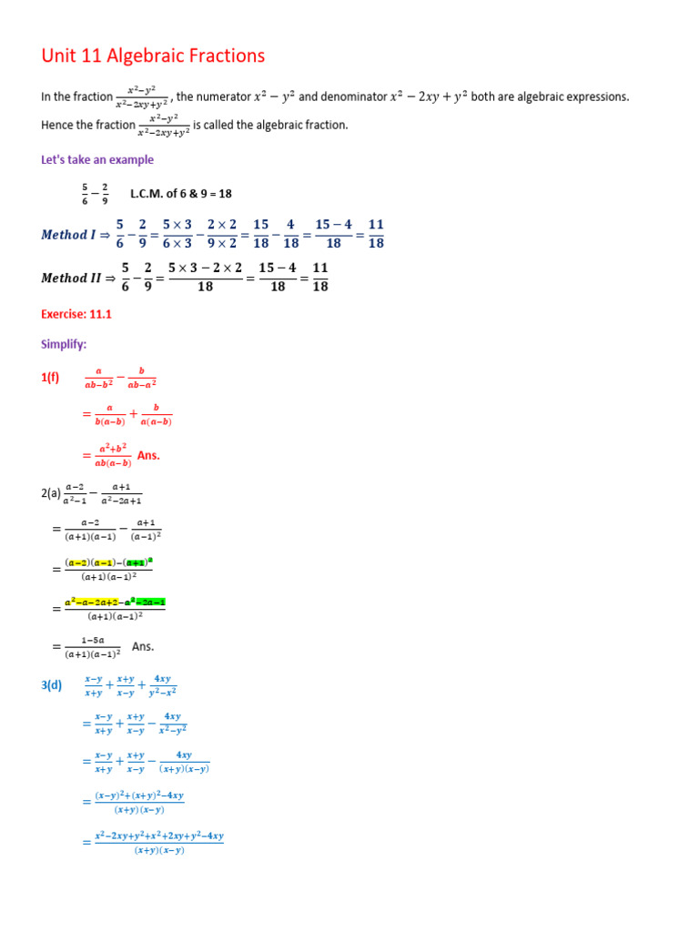 Algebric Function | PDF | Division (Mathematics) | Mathematical Notation