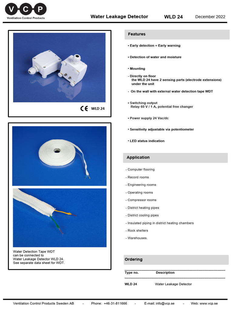 Water Leakage Detector WLD 24 | PDF | Sensor | Relay