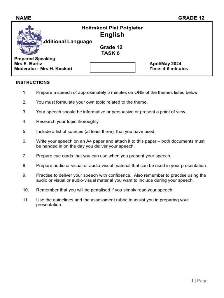 Task 6 Prepared Speaking | PDF | Victorian Era | Speech