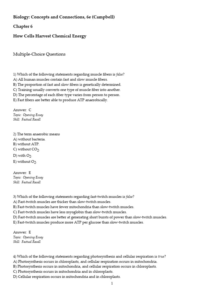 CC6 06 Test Bank | PDF | Cellular Respiration | Adenosine Triphosphate