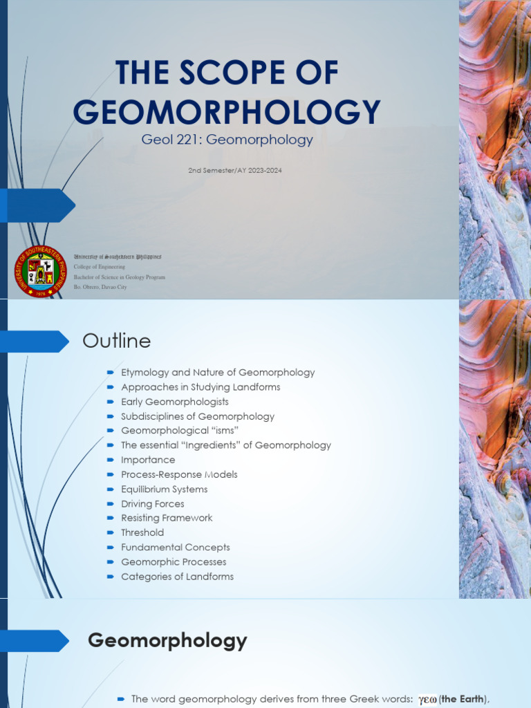 1 - The Scope Geomorphology | PDF | Geomorphology | Erosion