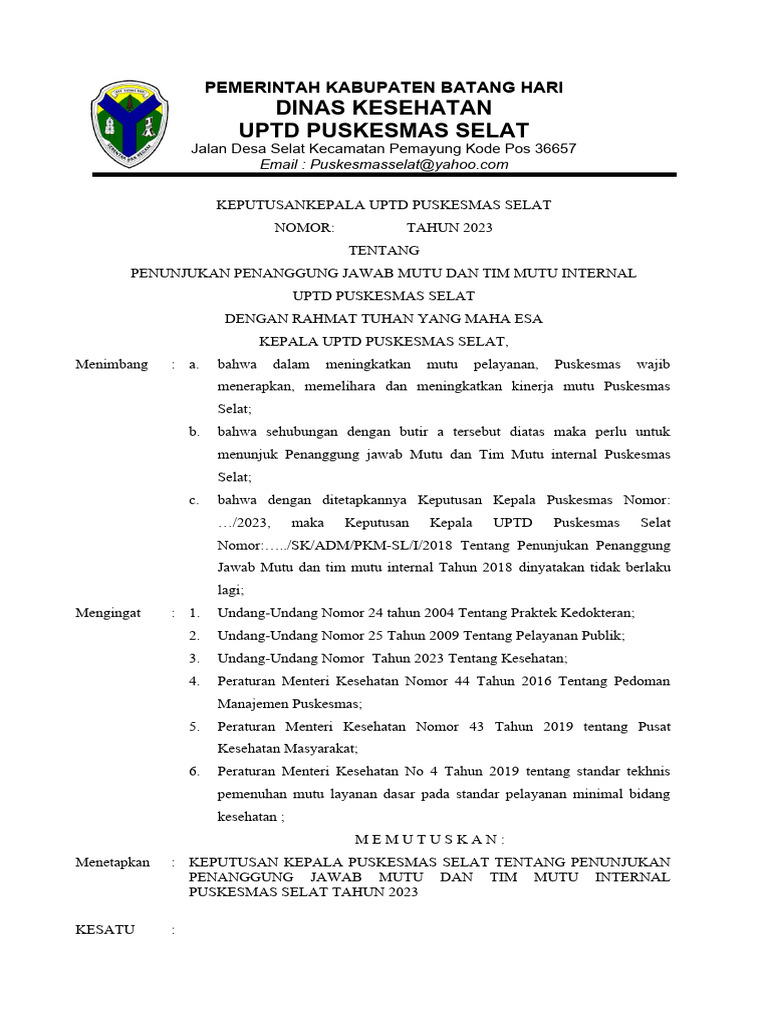 SK Tim Mutu 2023 | PDF