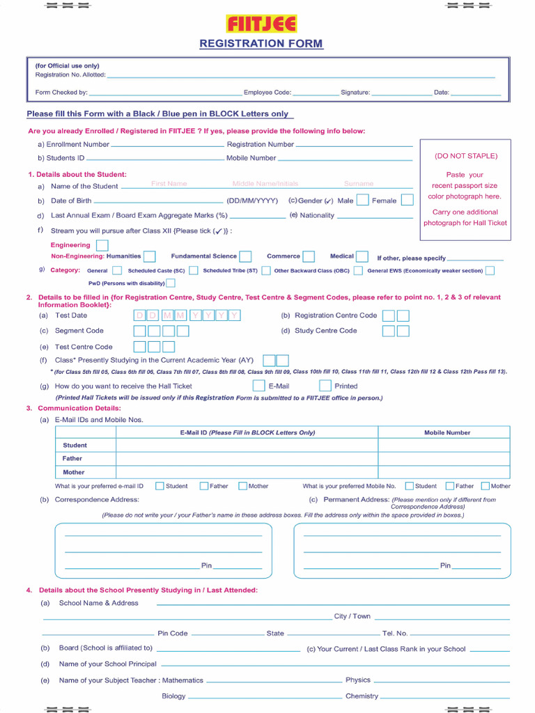 Registration Form 2023 | PDF