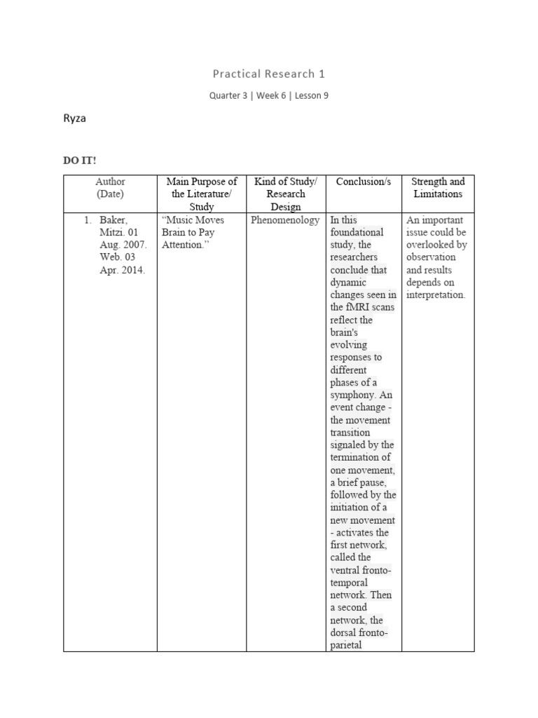 Practical Research q3w6 | PDF | Extraversion And Introversion | Cognition