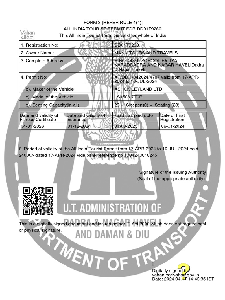 Aitp Permit | PDF | Vehicles | Transport