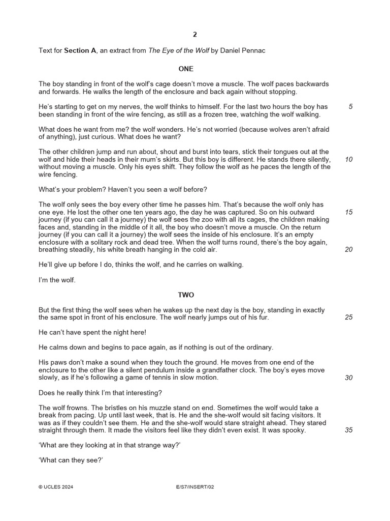 Eye of the Wolf: A Boy and His Stare | PDF