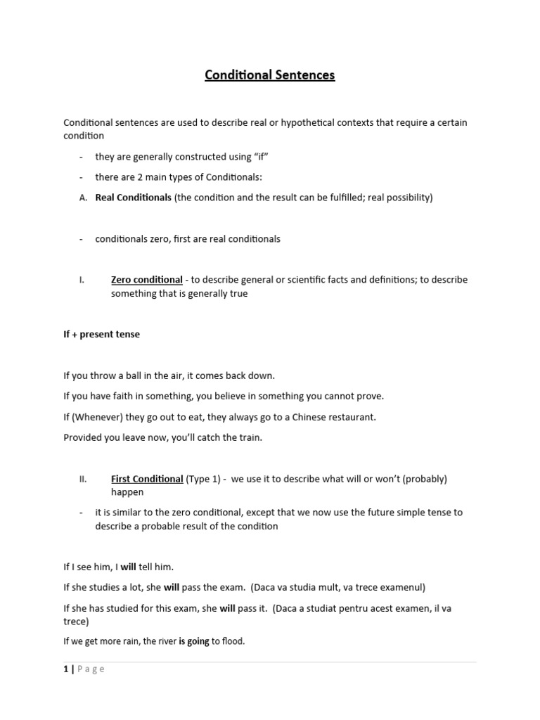 Conditional Sentences | PDF | Linguistics | Grammar