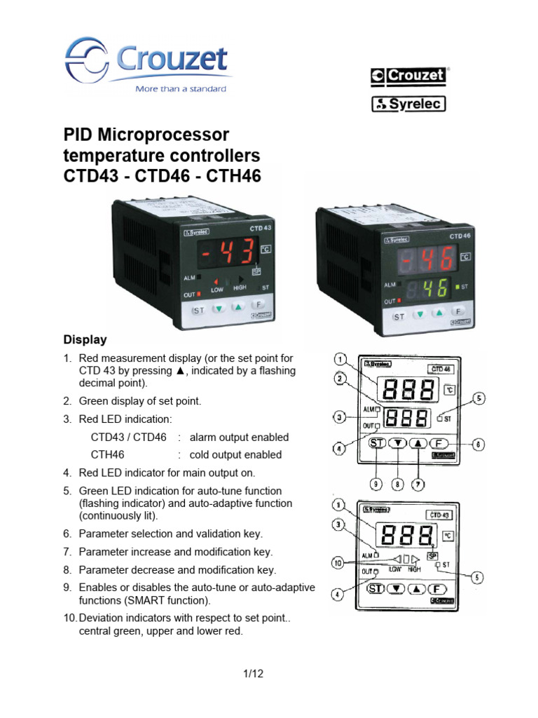 Controler Temp - Vopsire - CTD - H - 43 - 46 - Manual | PDF | Parameter (Computer Programming ...