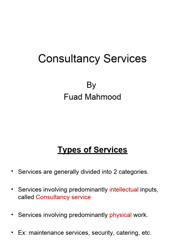 Comprehensive Guide to Consultancy Services | PDF | Request For Proposal | Specification ...