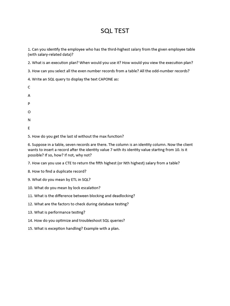 SQL Interview Prep Guide | PDF | Computers