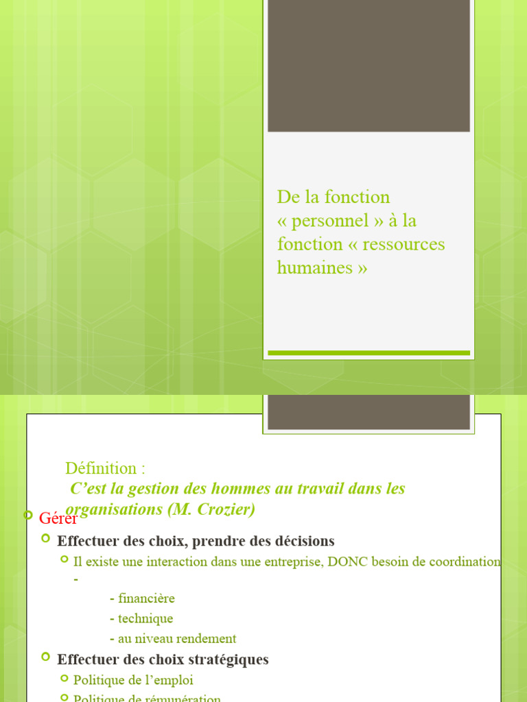 Évolution de la fonction RH en entreprise | PDF | Gestion des ...