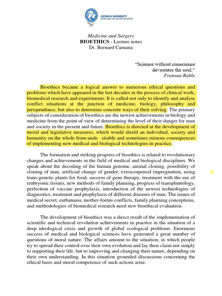 Ethic 11 | PDF | Bioethics | Science