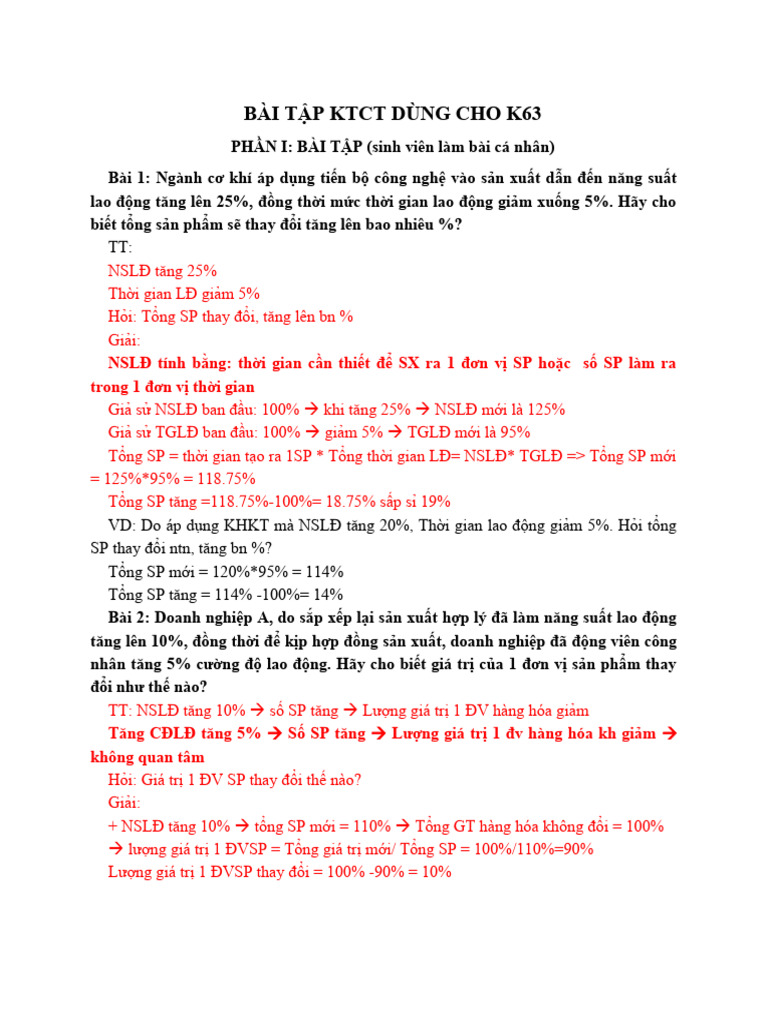 Bài tập KTCT P2 | PDF