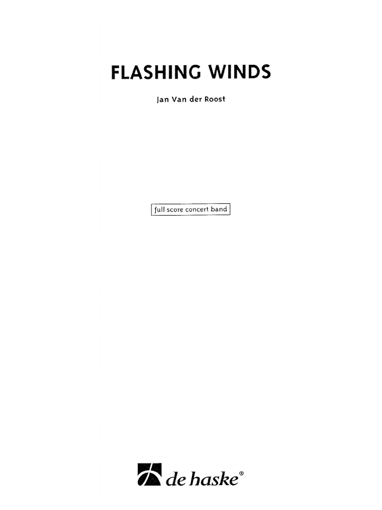 FLASHING WINDS - Jan Van Der Roost | PDF